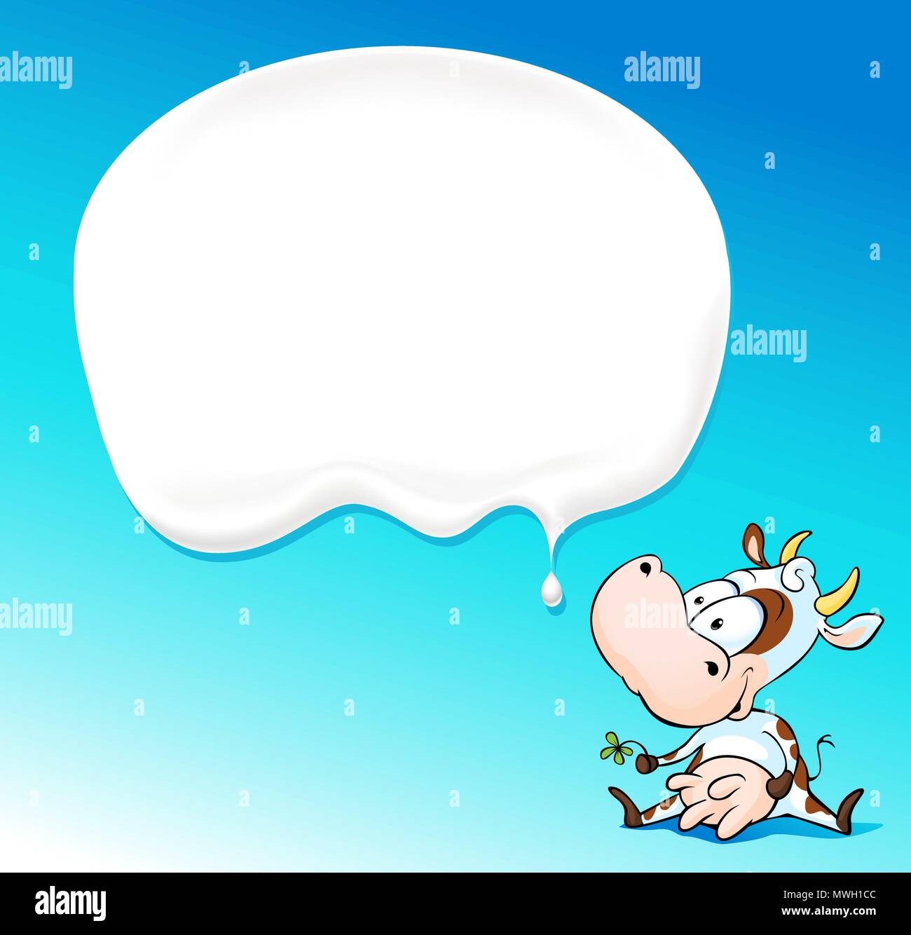 cow with milk speech bubble - vector illustration Stock Vector Image ...