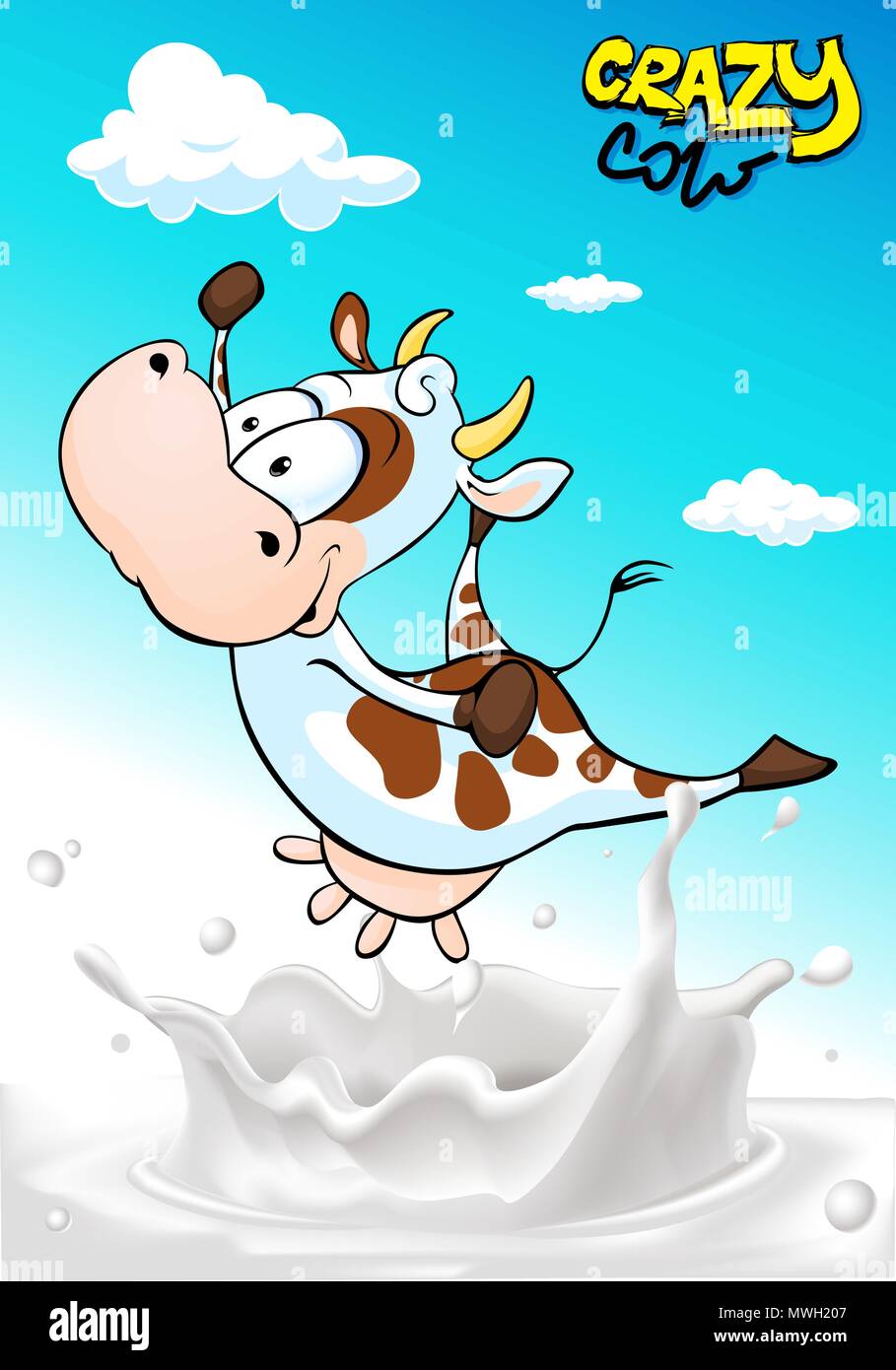 Cow jumping vector farm animal hi-res stock photography and images - Alamy