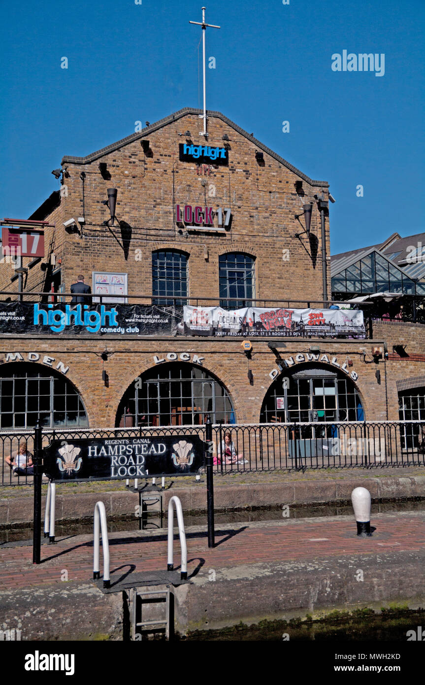 Dingwalls Bar, Lock 17, Camden Lock, Regents Canal, Little Venice, London Stock Photo - Alamy