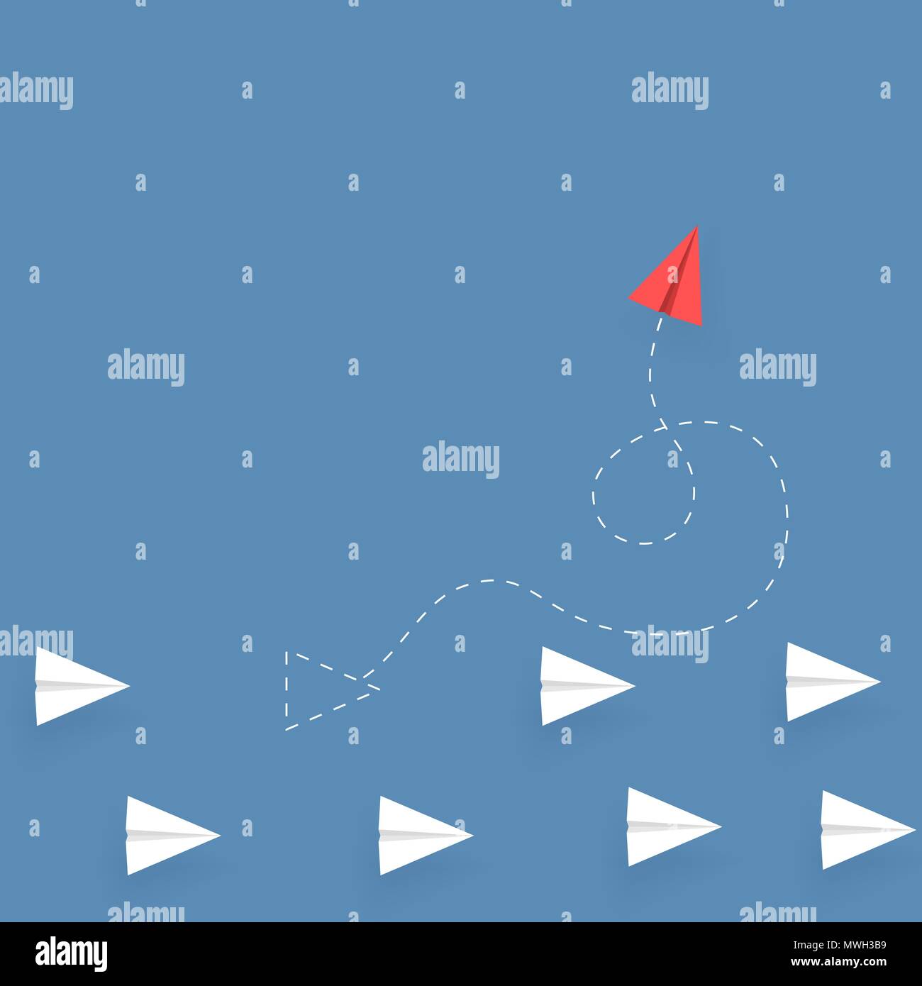 Flying red paper plane Stock Vector Images - Alamy