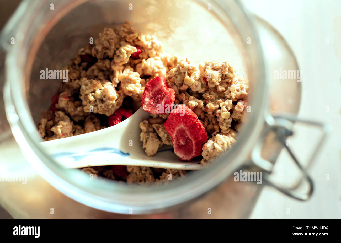 Cereal bowl with slice strawberry hi-res stock photography and images ...
