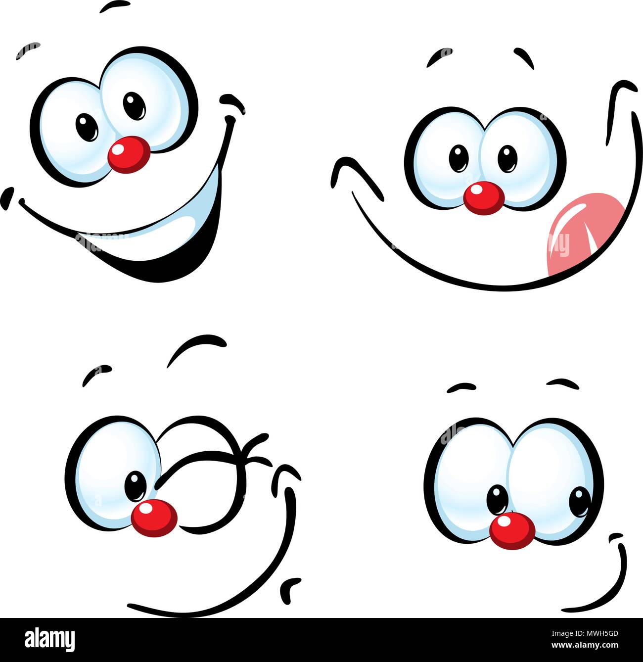 funny vector cartoon face - smiling Stock Vector Image & Art - Alamy