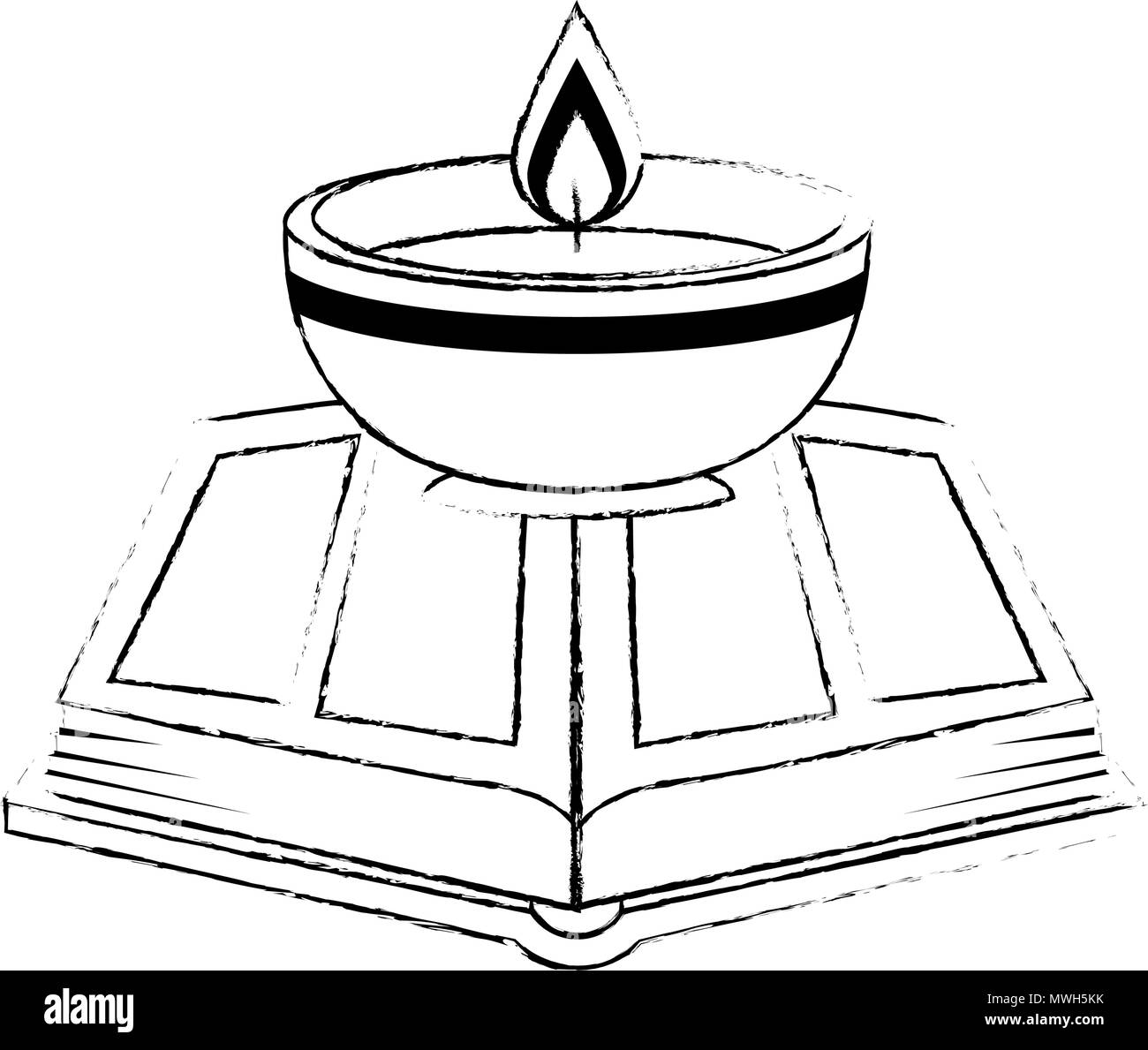 sacred book with candles religious icon Stock Vector Image & Art - Alamy