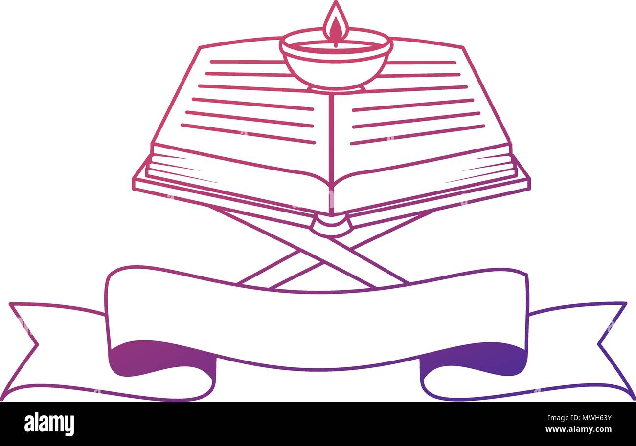 sacred book with candles religious icon Stock Vector Image & Art - Alamy