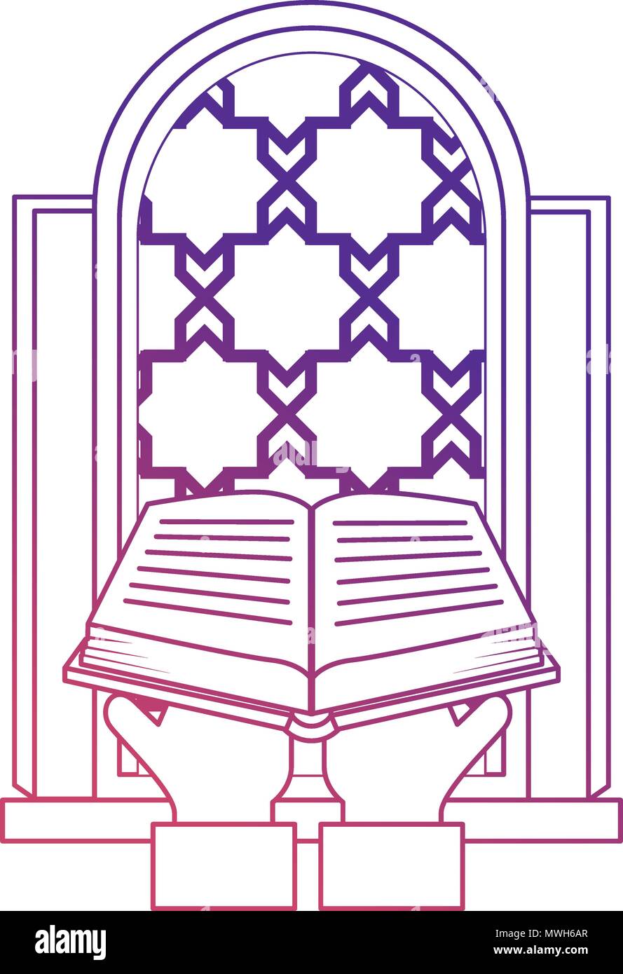 sacred book with temple window religious icon Stock Vector Image & Art ...