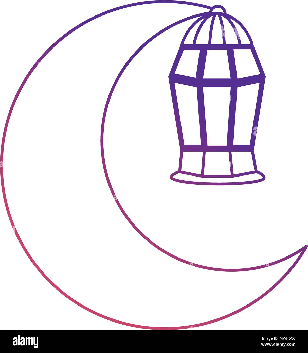 ramadan kareem moon with lamps hanging Stock Vector Image & Art - Alamy