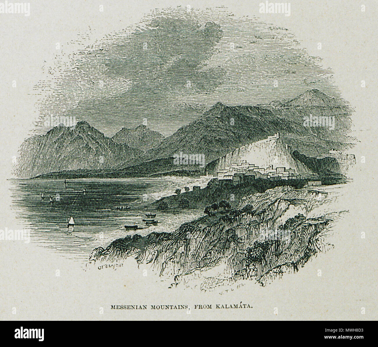 413 Messenian mountains, from Kalamáta - Wordsworth Christopher - 1882 ...