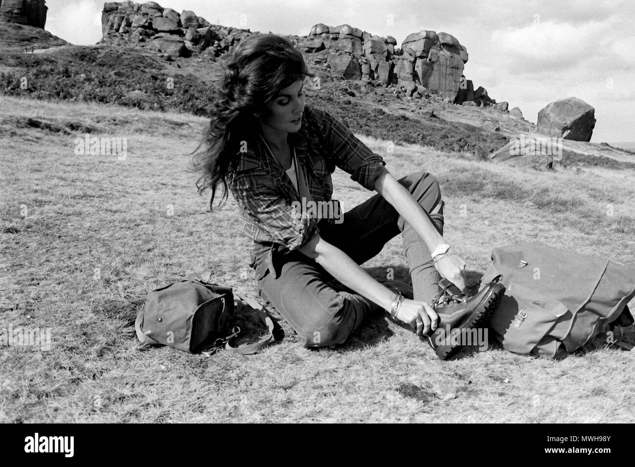 Caroline Munro Ilkley Moor 1984 Stock Photo - Alamy