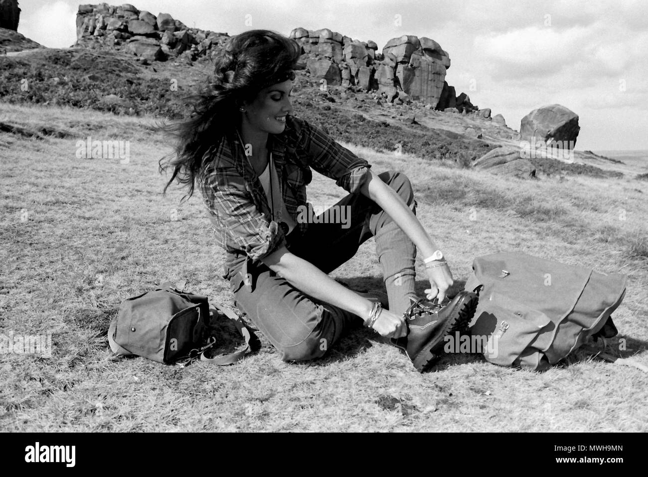 Caroline Munro Ilkley Moor 1984 Stock Photo - Alamy