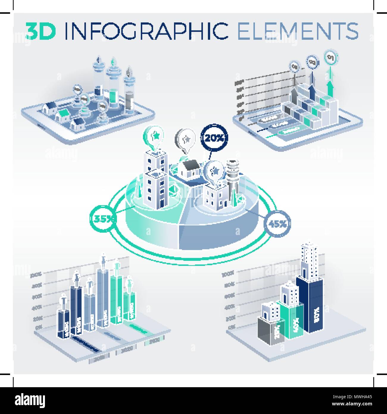 Infographic white 3d Stock Vector Images - Alamy