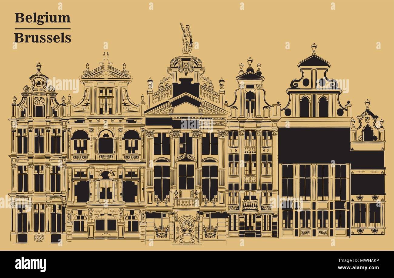 Illustration Of The City Of Brussels High Resolution Stock Photography ...