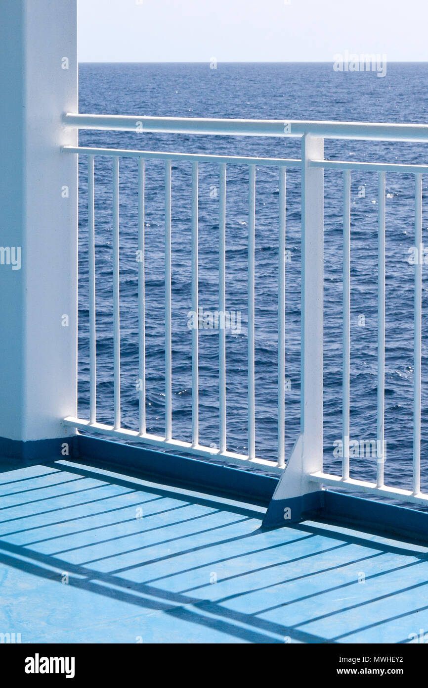 Railings on a ferry on a bright sunny day Stock Photo - Alamy