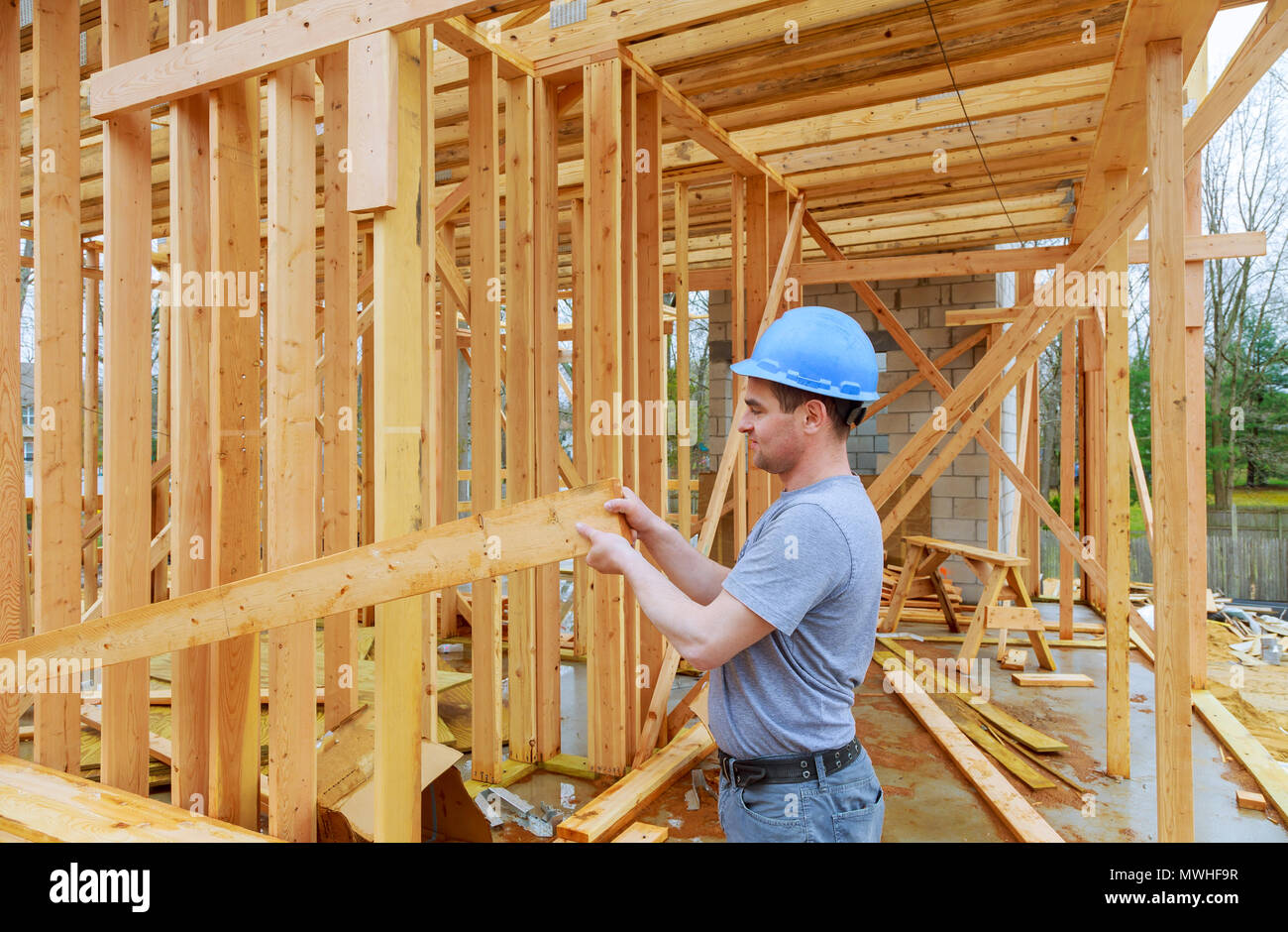 The builder a new home Construction Contractors Stock Photo - Alamy