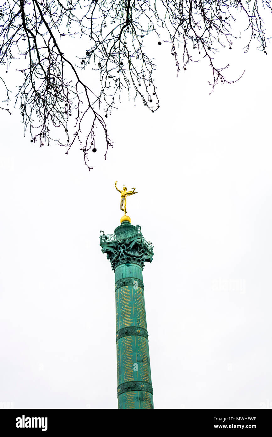 July Column, Colonne de Juillet in the Place de la Bastille, Ile de ...