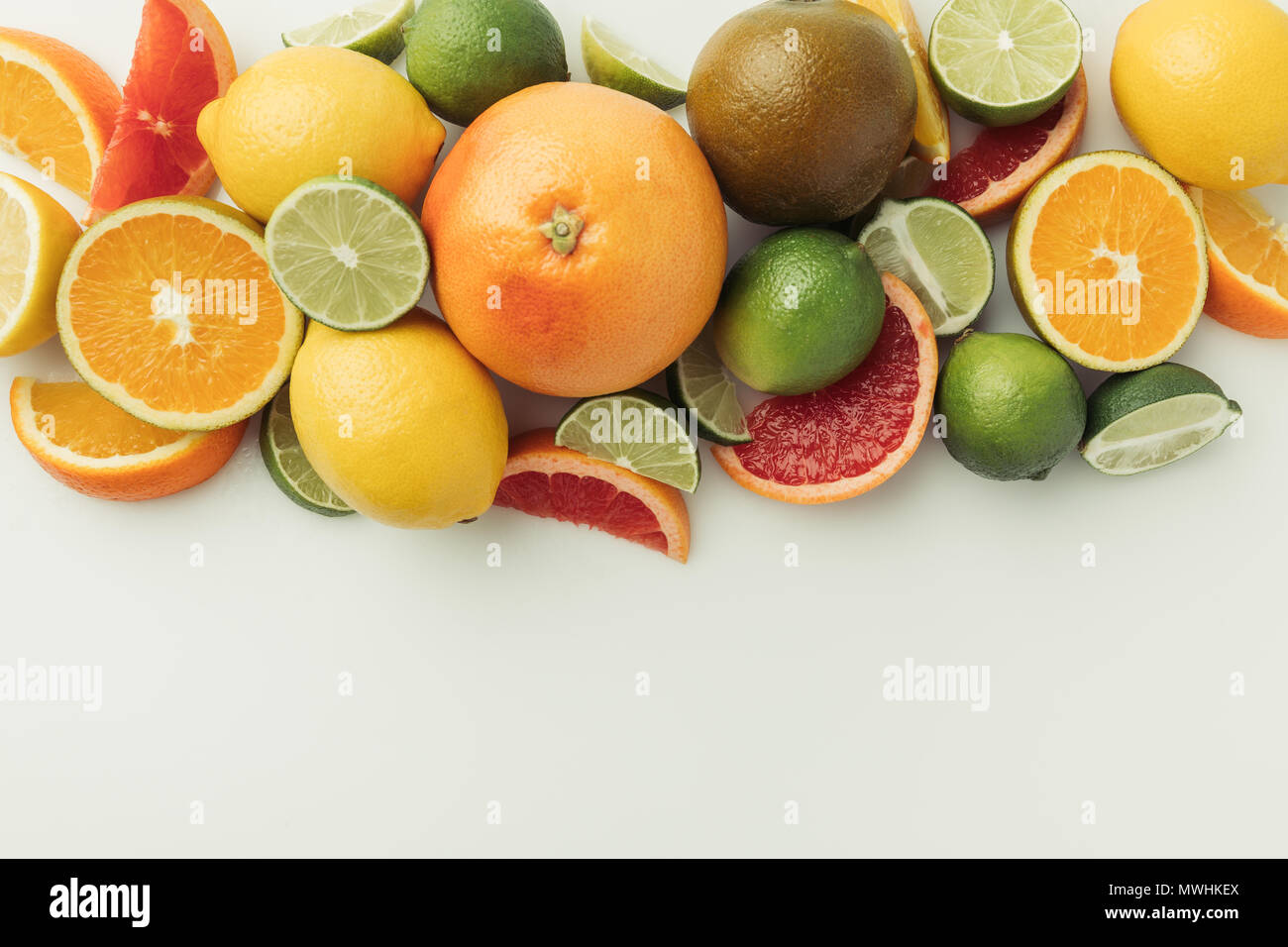 Ripe citrus fruits isolated on white background Stock Photo - Alamy