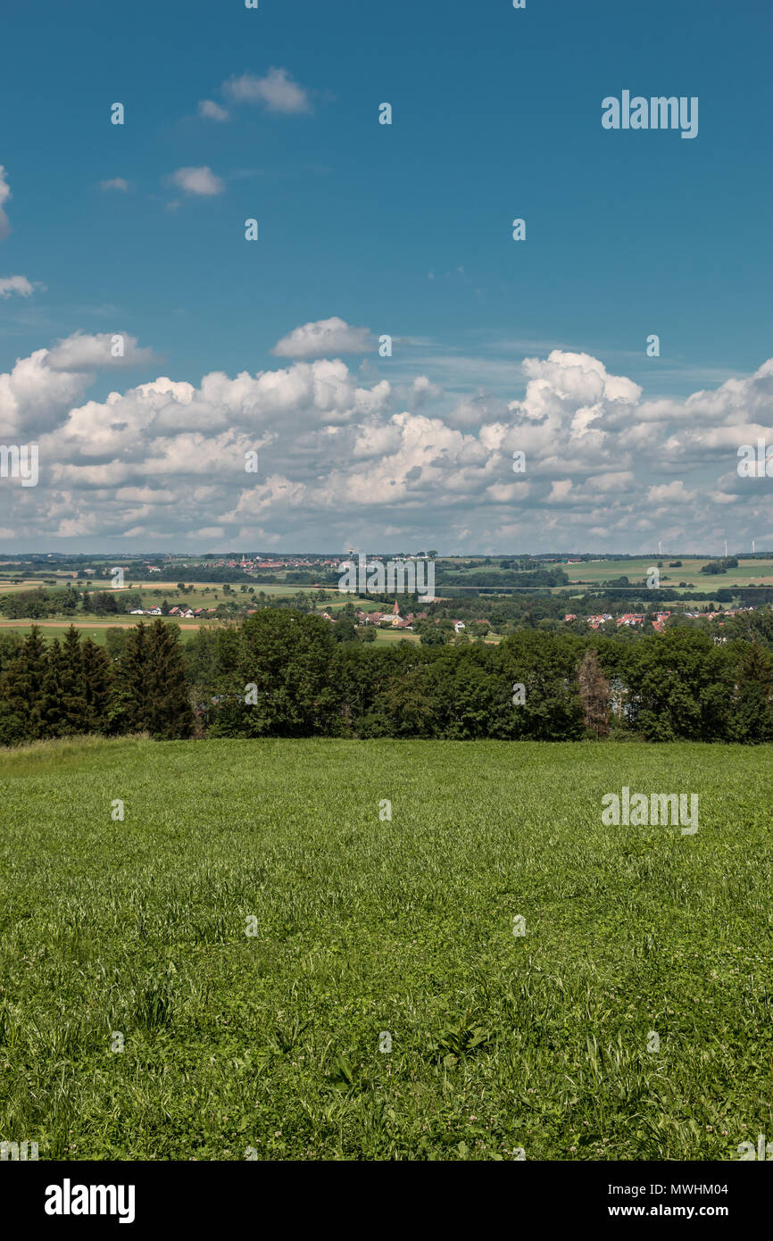 Little village in the middle of the german countryside with forests ...