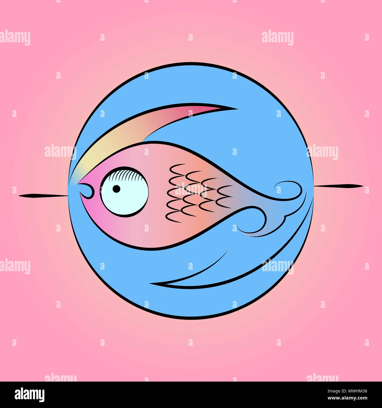 Fish in water stylized logo Stock Vector Image & Art - Alamy