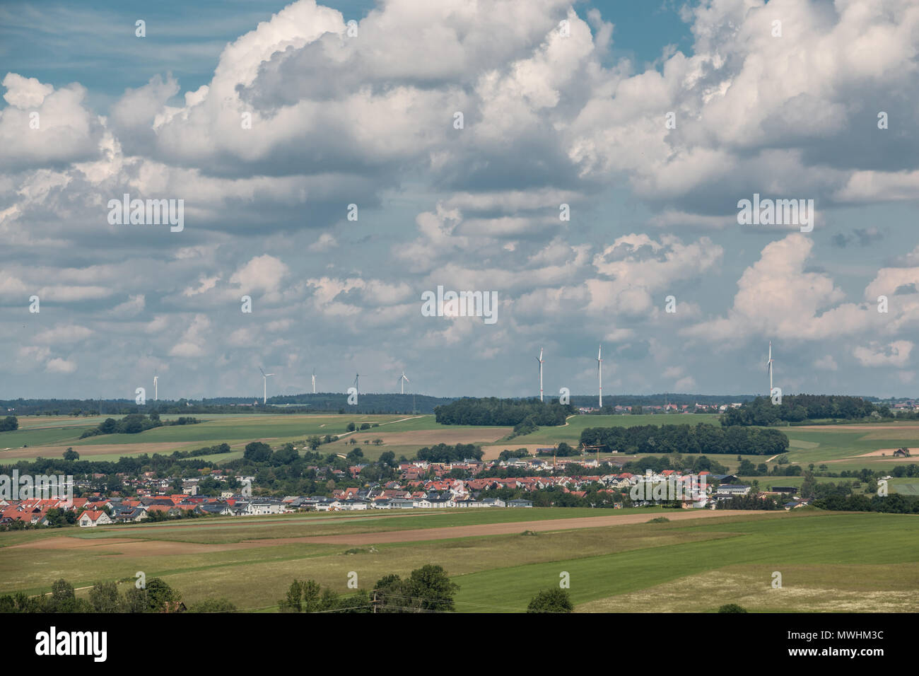 Little village in the middle of the german countryside with forests ...