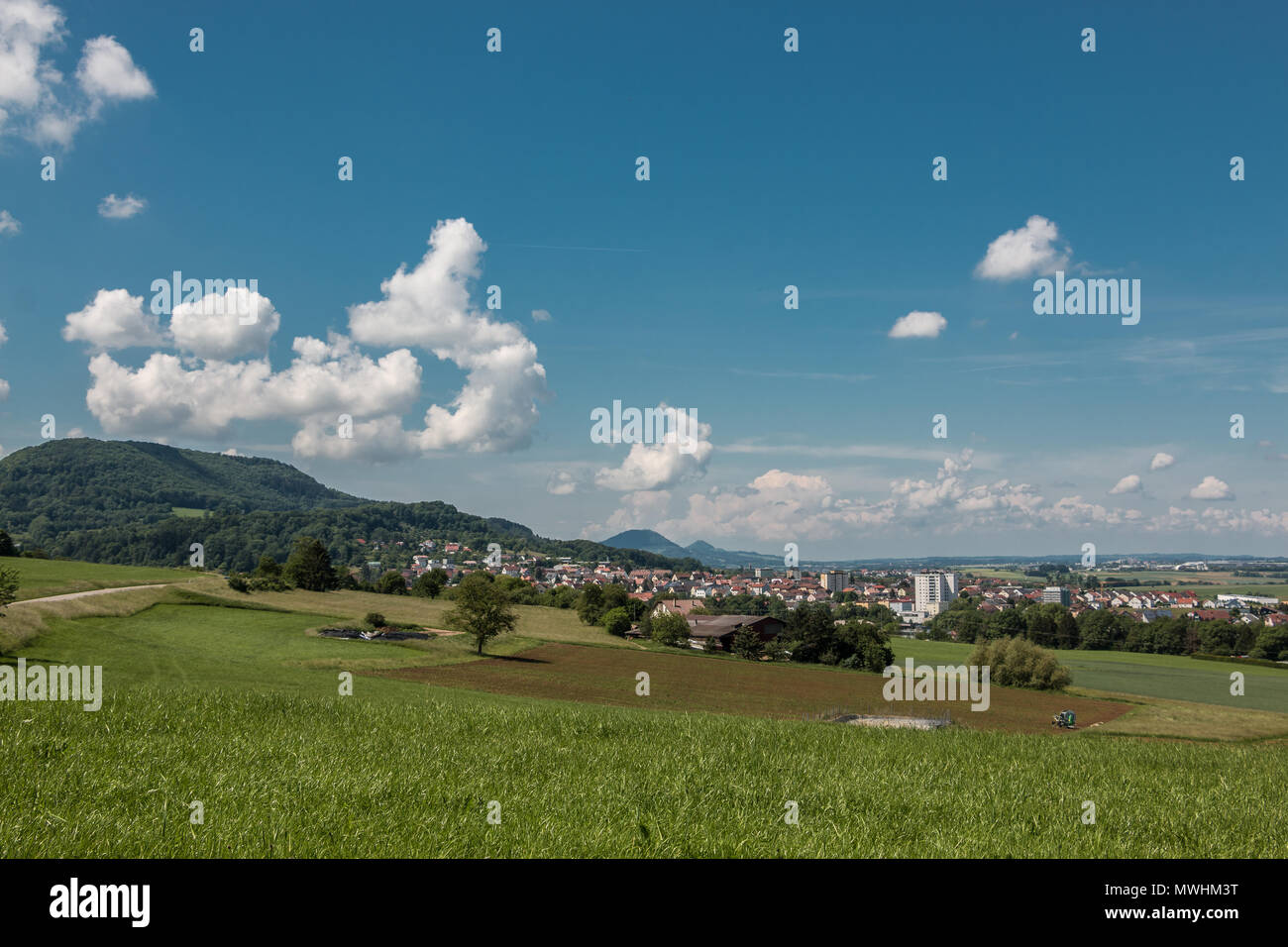 Little village in the middle of the german countryside with forests ...