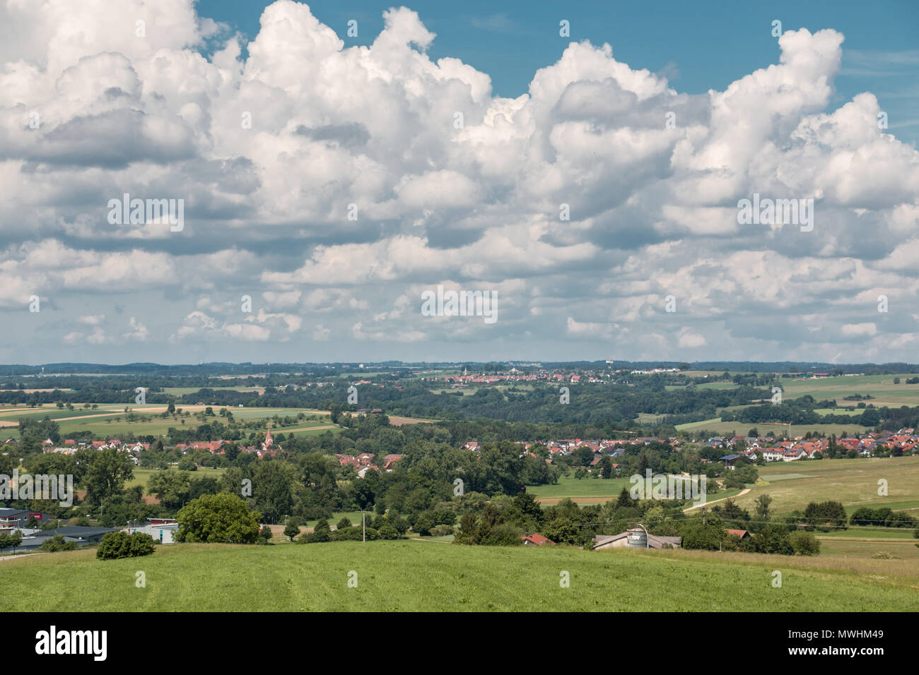 Little village in the middle of the german countryside with forests ...