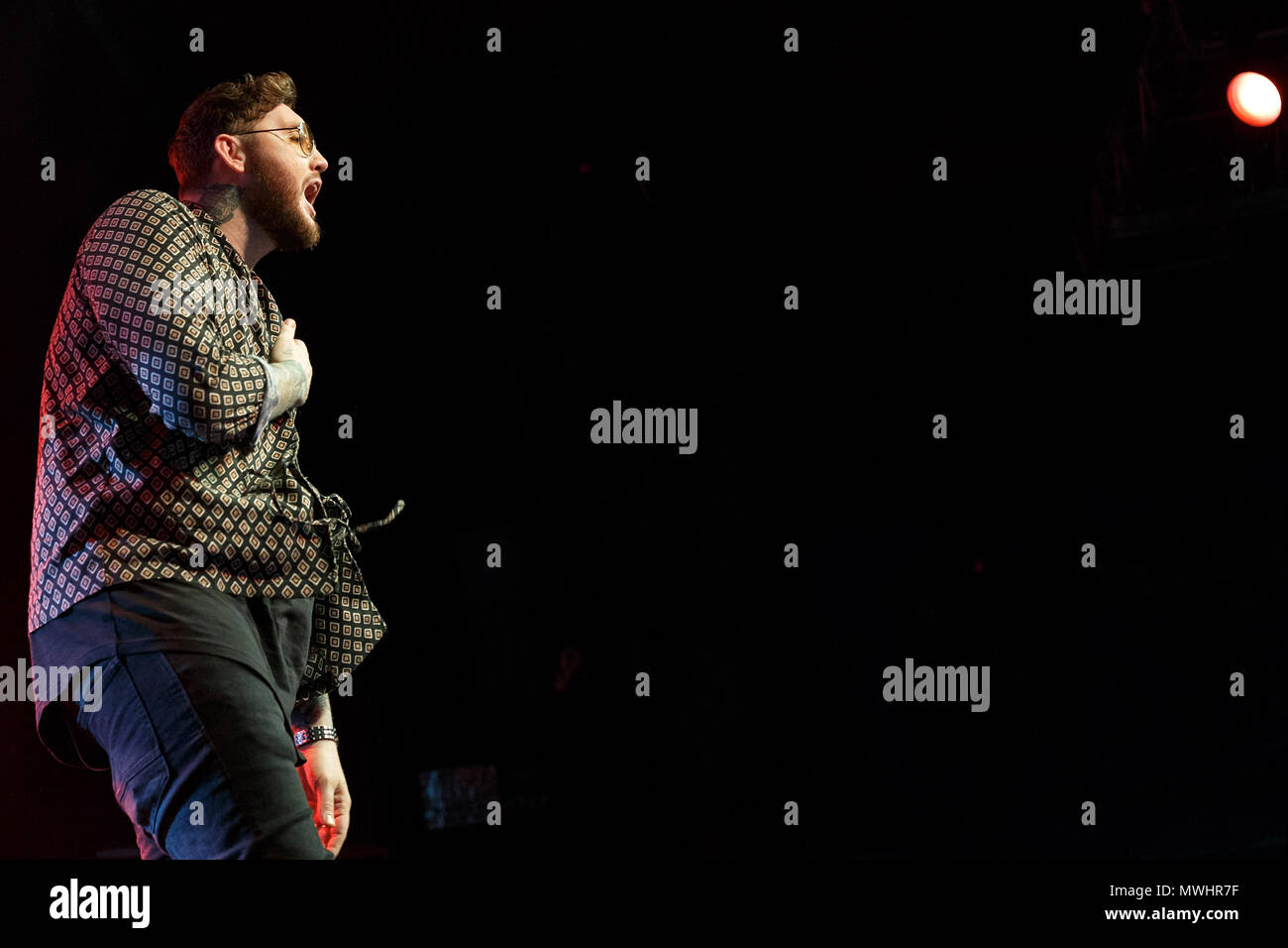 Pop singer and former X Factor winner James Arthur performing live ...