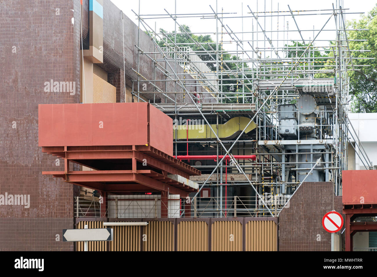 Scaffoldings and Construction Platform at Utility Building Stock Photo ...