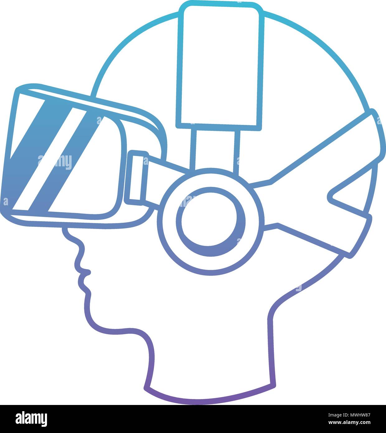 user with reality virtual mask technology Stock Vector Image & Art - Alamy