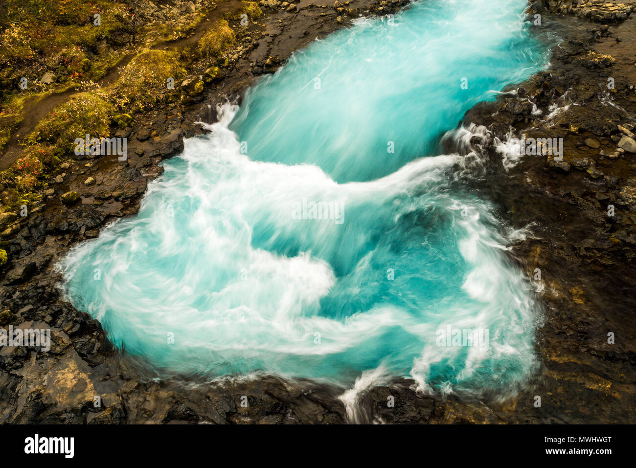 natural whirl pool at Bruarfoss, Golden Circle, Iceland Stock Photo - Alamy