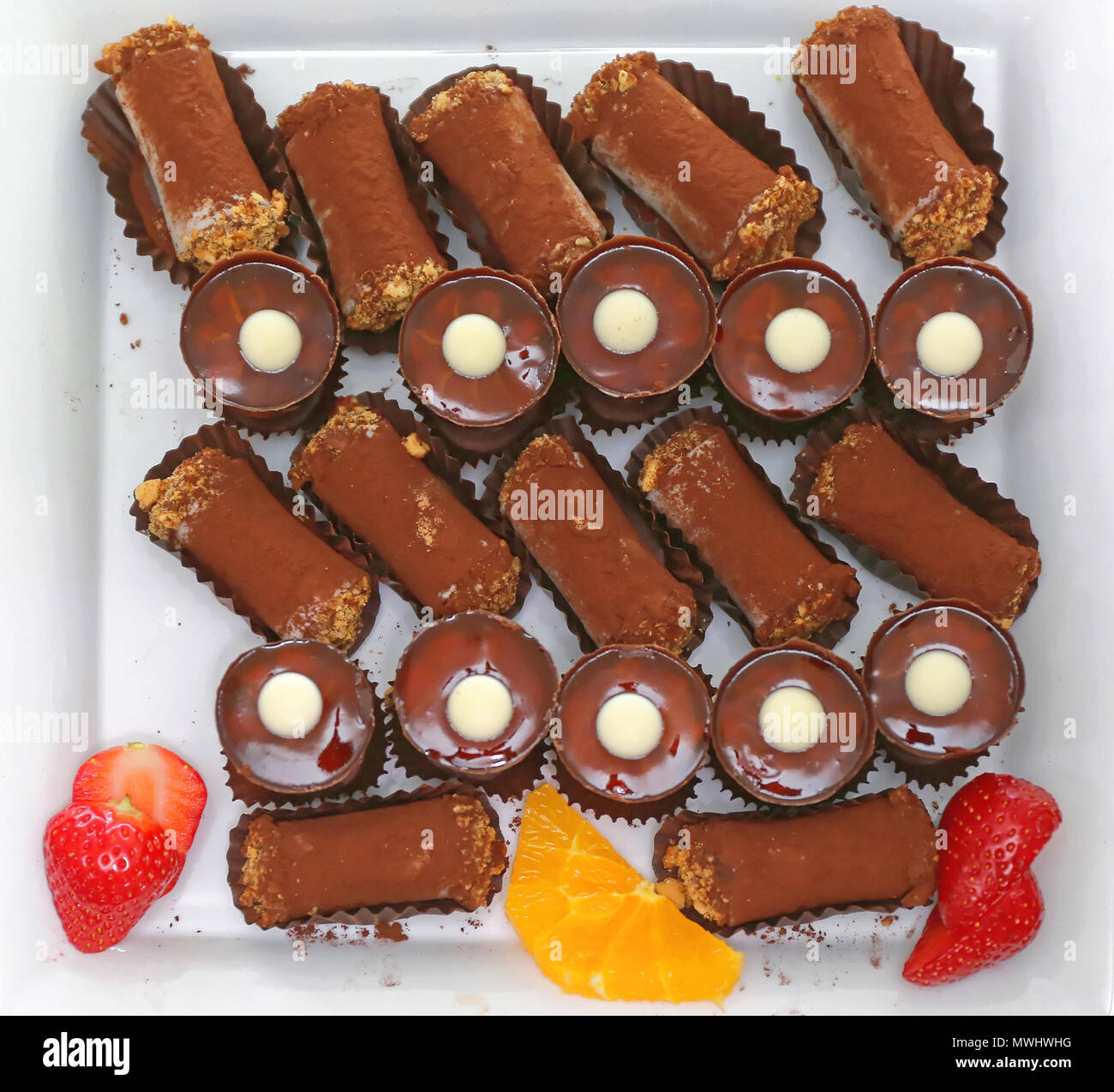 Chocolate and Cocoa Dessert at Plate Stock Photo - Alamy