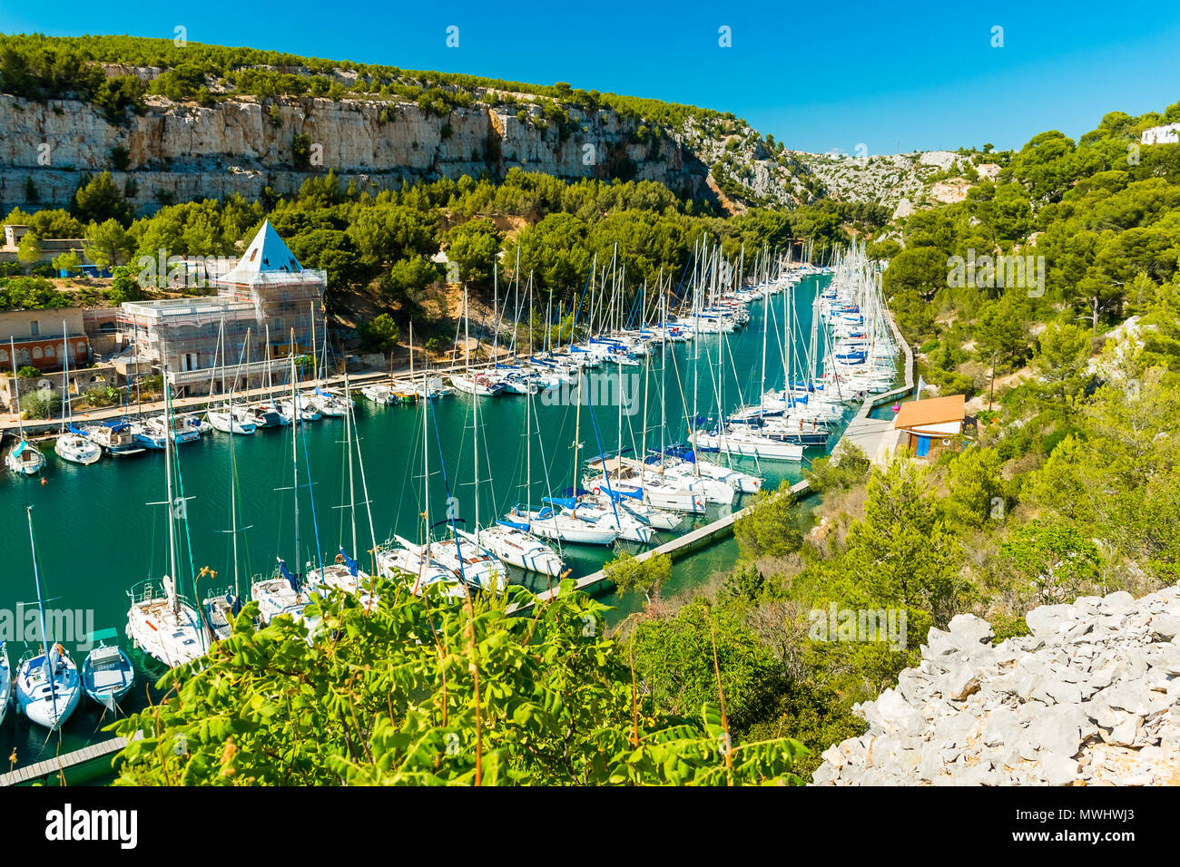 Calanque de Port Miou - fjord near Cassis Village in Provence in France ...