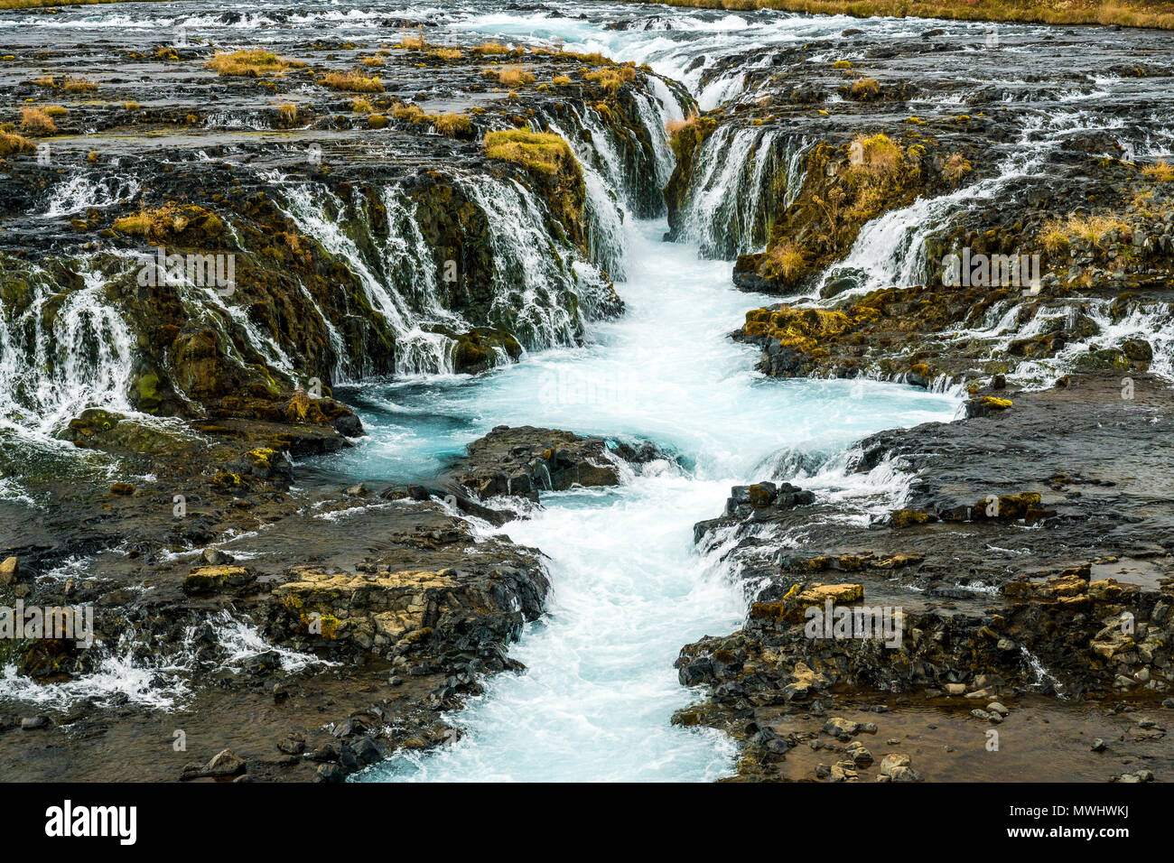 natural whirl pool at Bruarfoss, Golden Circle, Iceland Stock Photo - Alamy