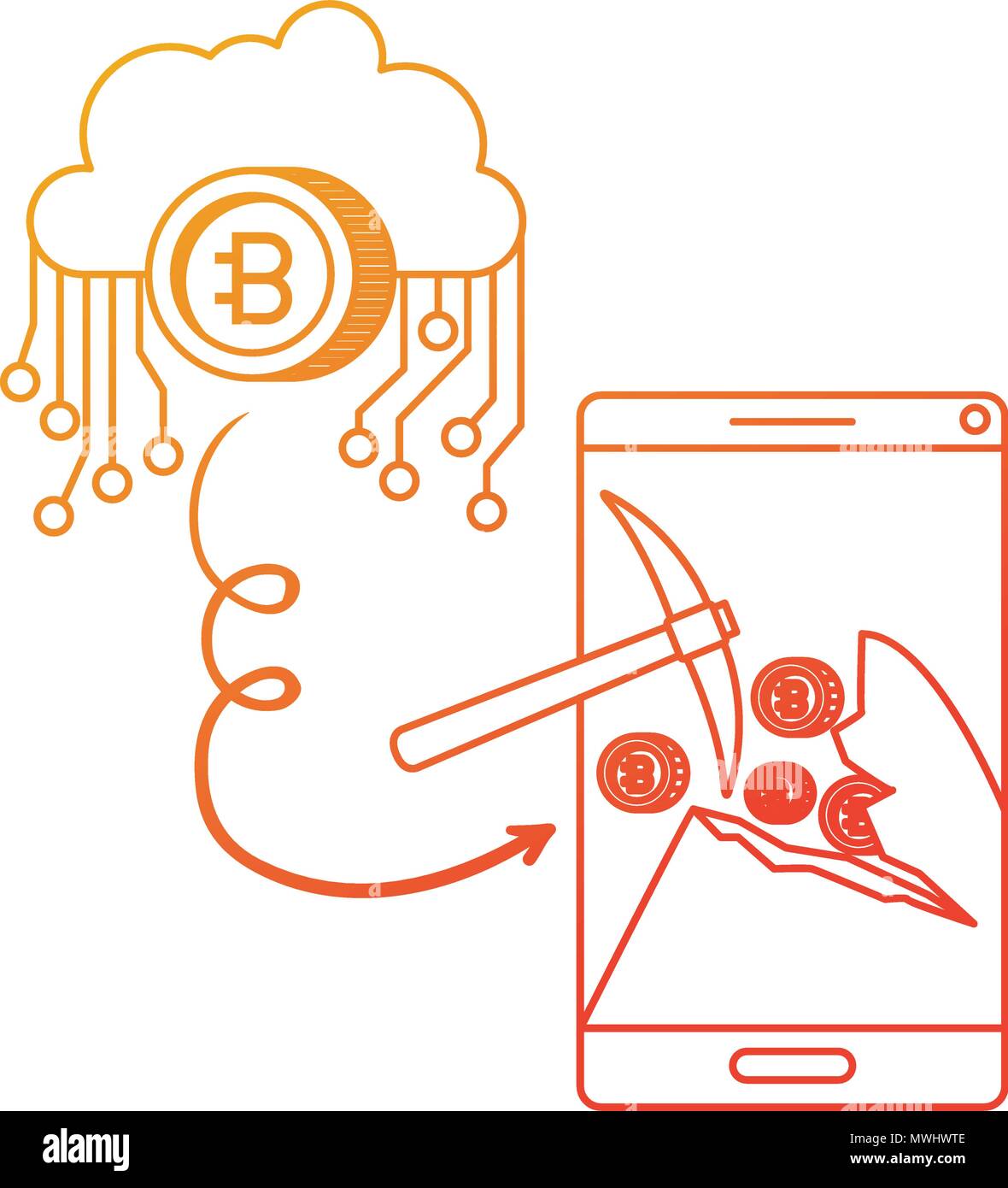 bitcoin cryptocurrency set icons Stock Vector Image & Art - Alamy