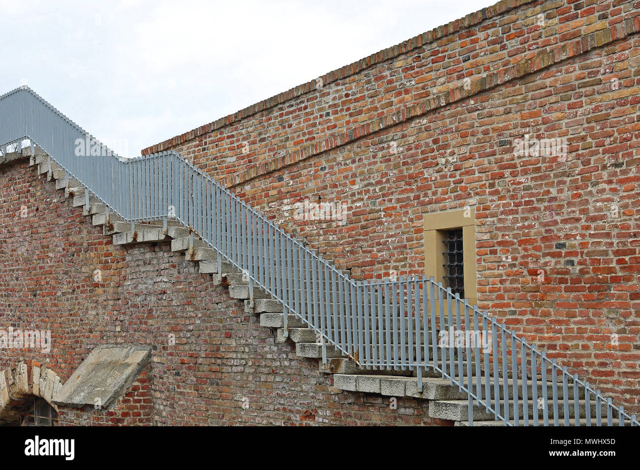 Long Staircase at Side of Brick Building Stock Photo - Alamy