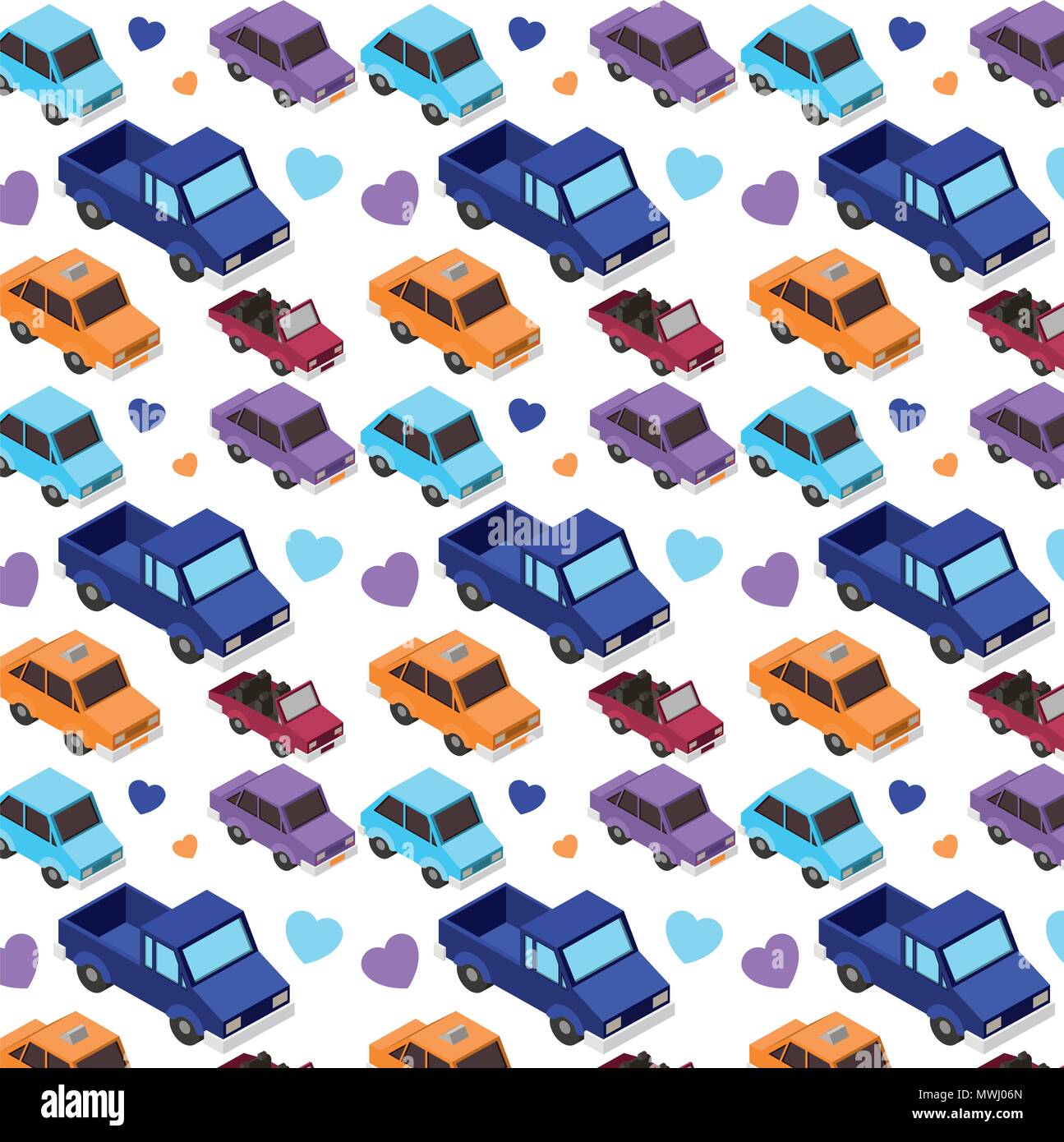 set cars isometric pattern background Stock Vector Image & Art - Alamy