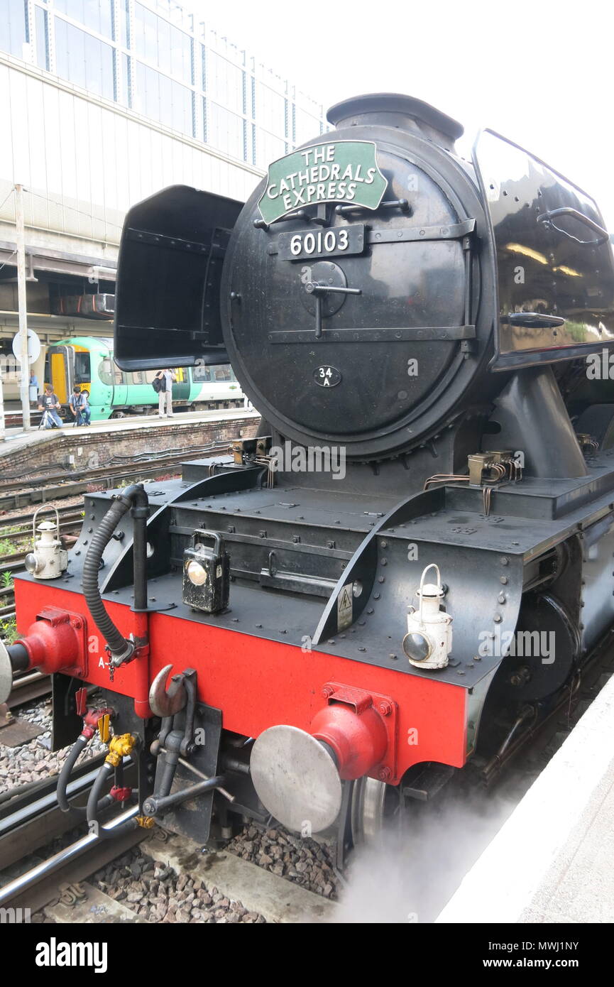 Front view of locomotive 60103, the infamous Flying Scotsman whilst ...