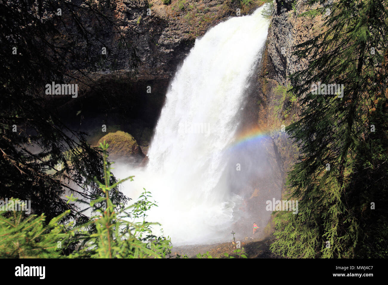 Moul Falls in Wells Gray Provincial Park. The park is famous for ...