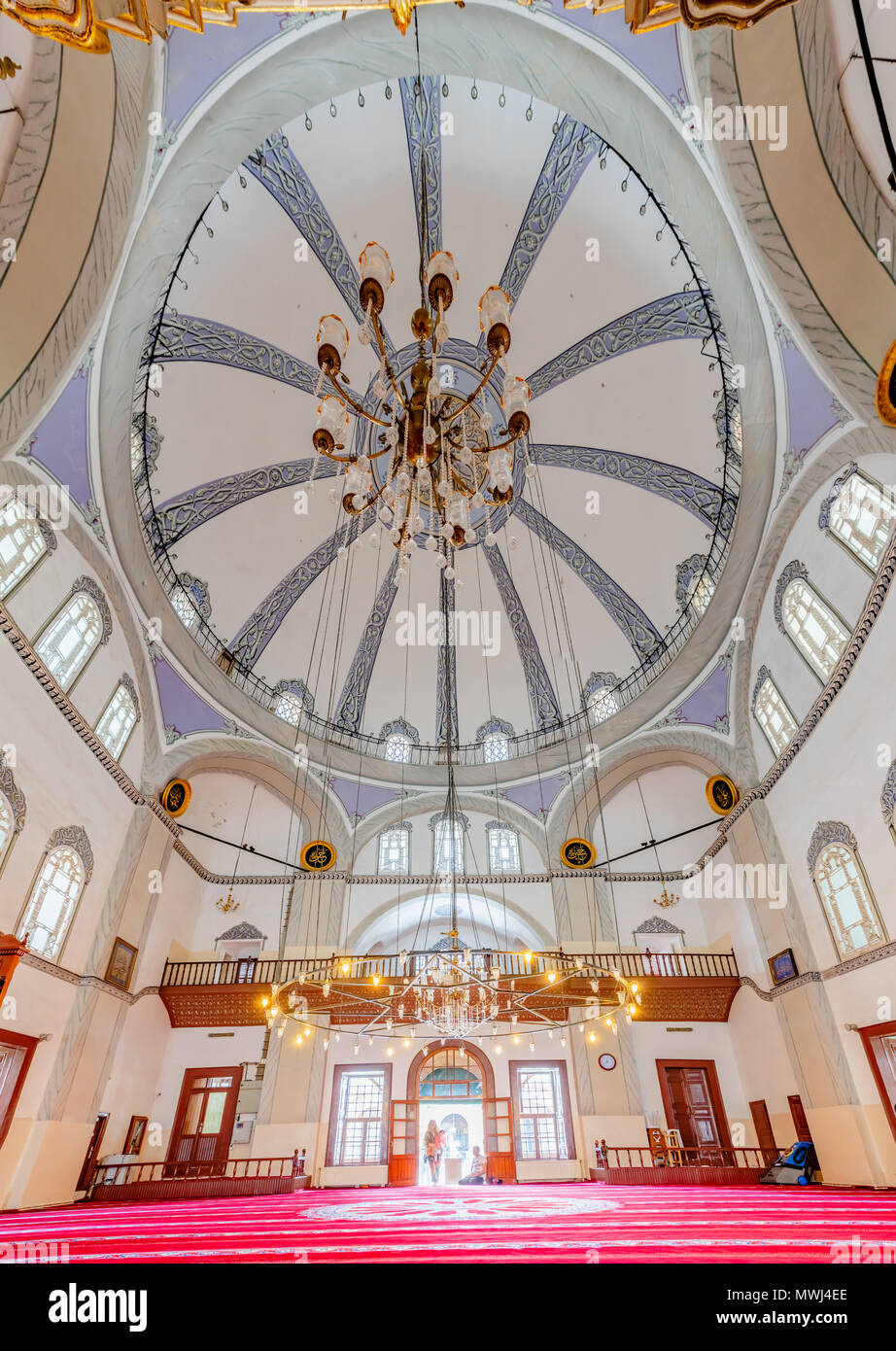 Interior view of Emir Sultan Mosque at Emir Sultan Complex or Sultan ...