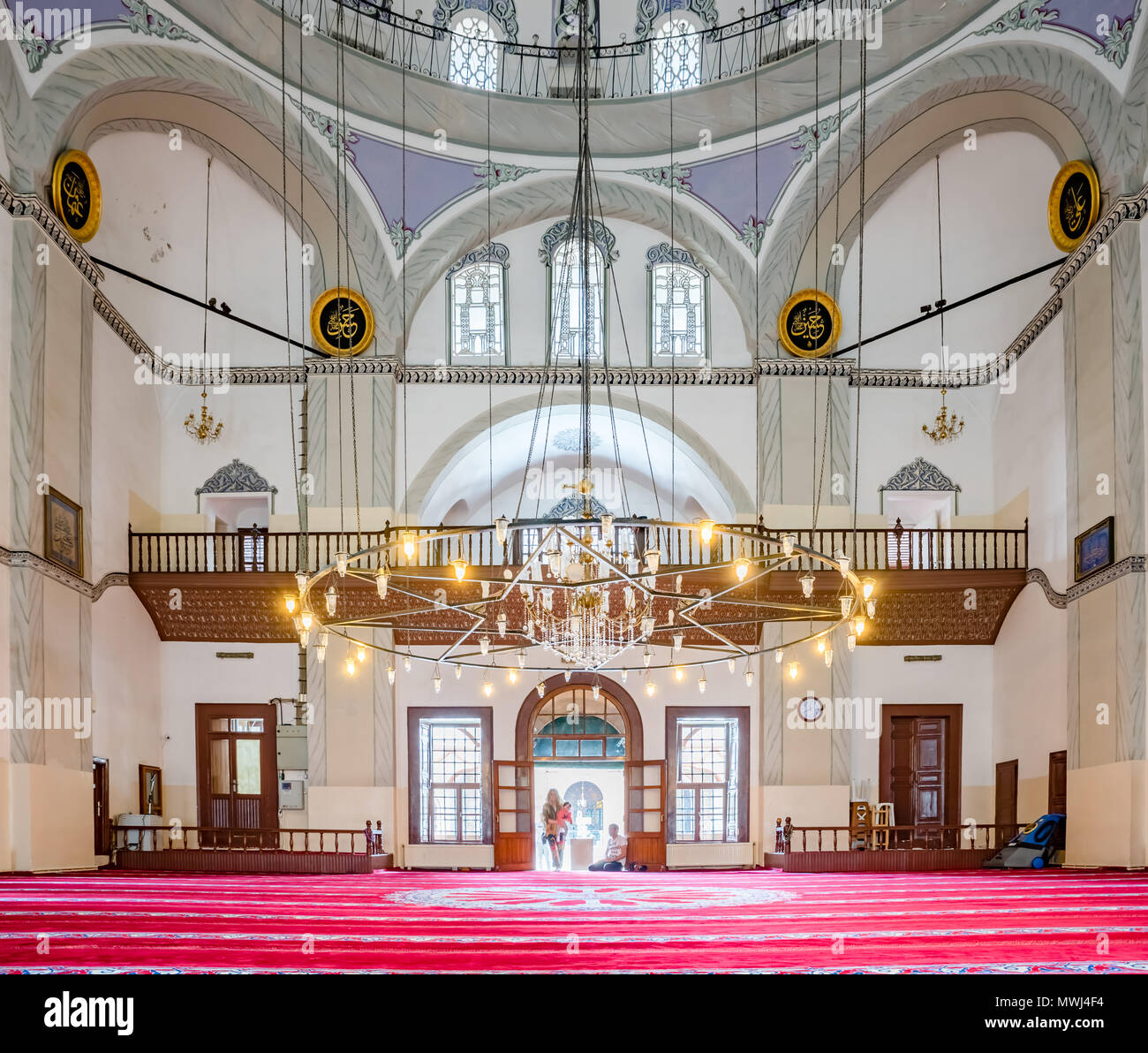 Interior view of Emir Sultan Mosque at Emir Sultan Complex or Sultan ...
