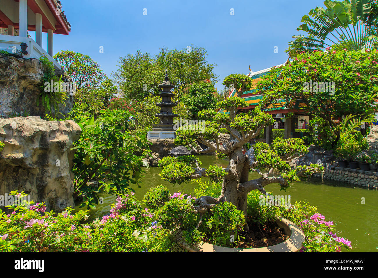 Temple of Wat Prayoon (Turtle temple) in Bangkok, Thailand Stock Photo ...