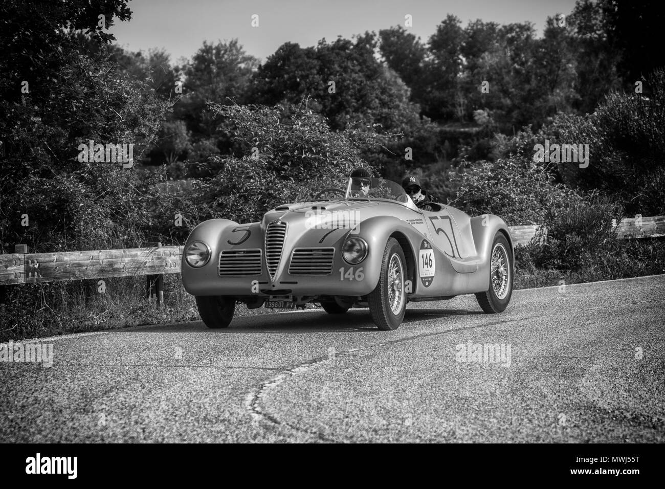 PESARO COLLE SAN BARTOLO , ITALY - MAY 17 - 2018 : ALFA ROMEO 6C 2500 ...
