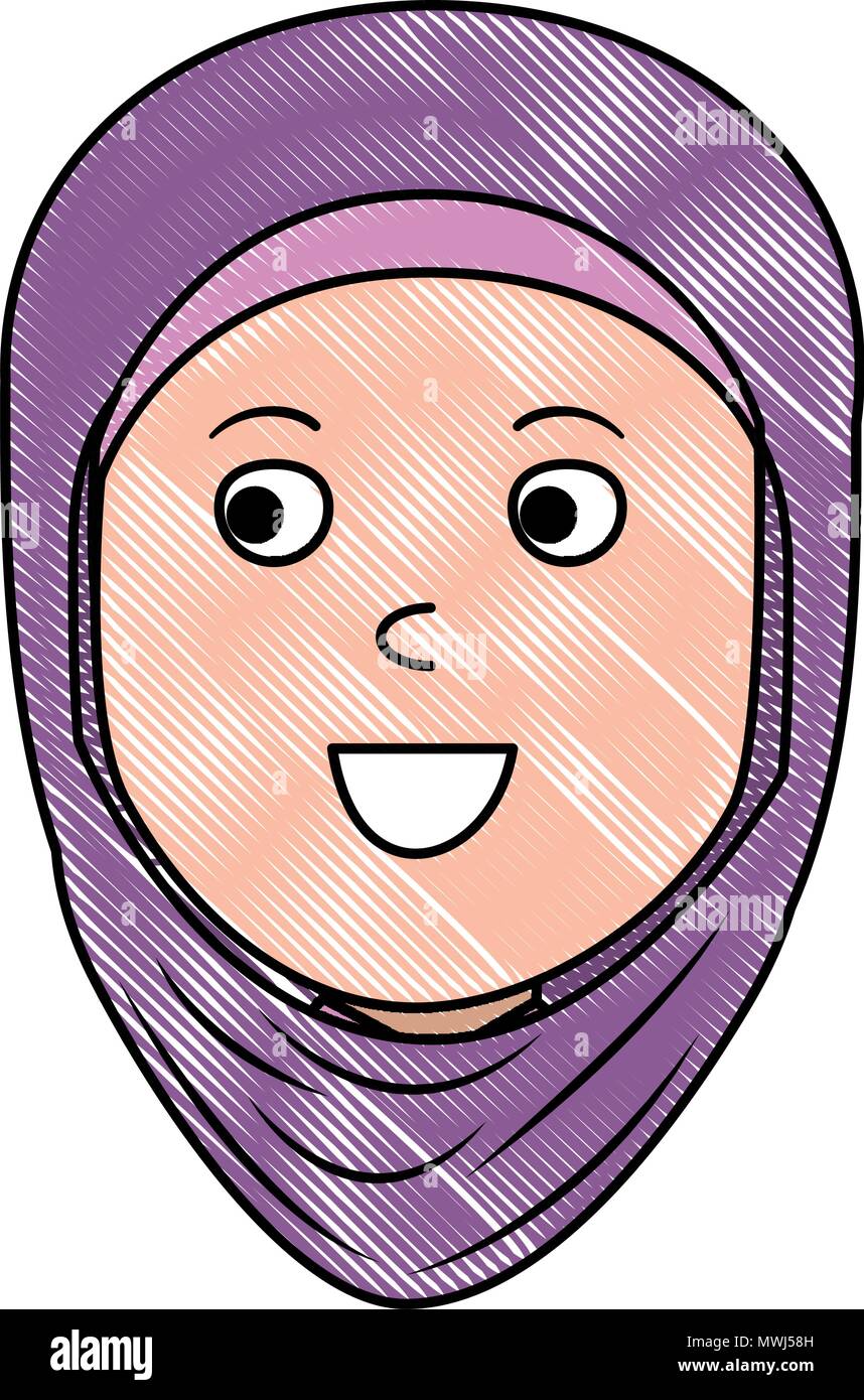 Muslim woman head avatar character Stock Vector Image & Art - Alamy
