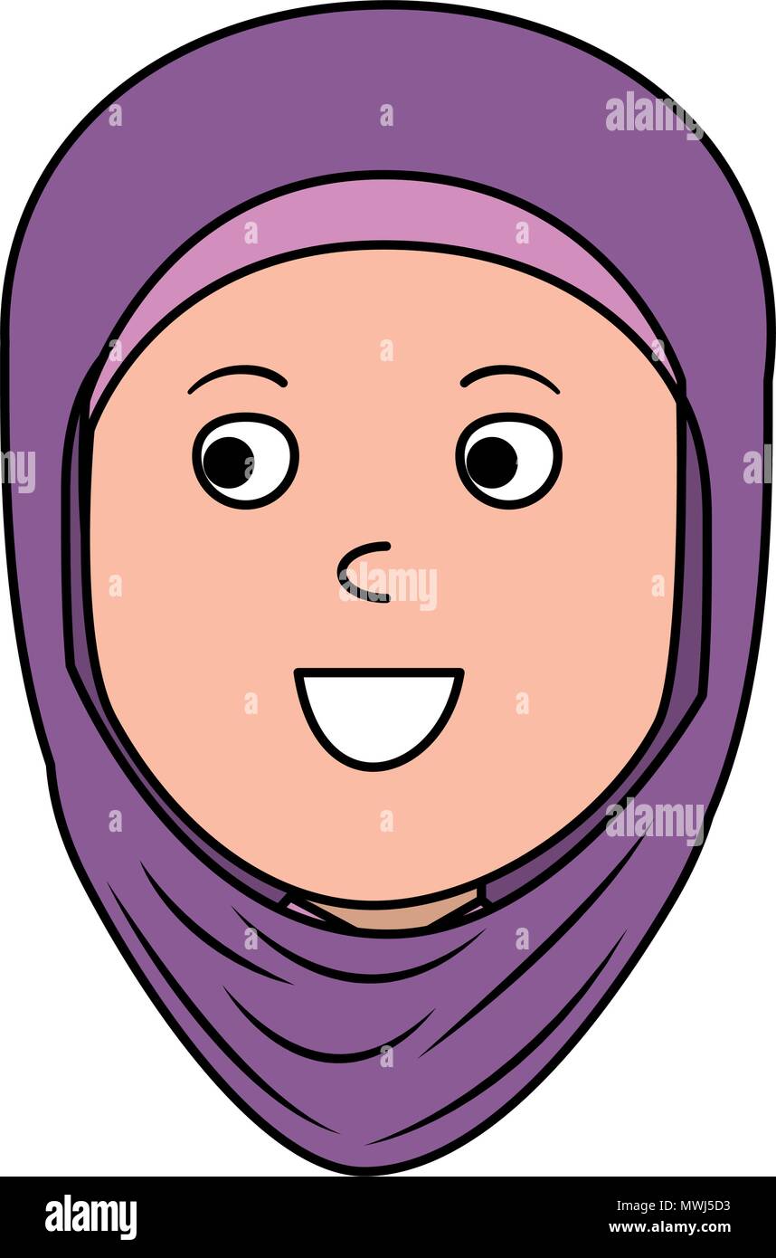 Muslim woman head avatar character Stock Vector Image & Art - Alamy