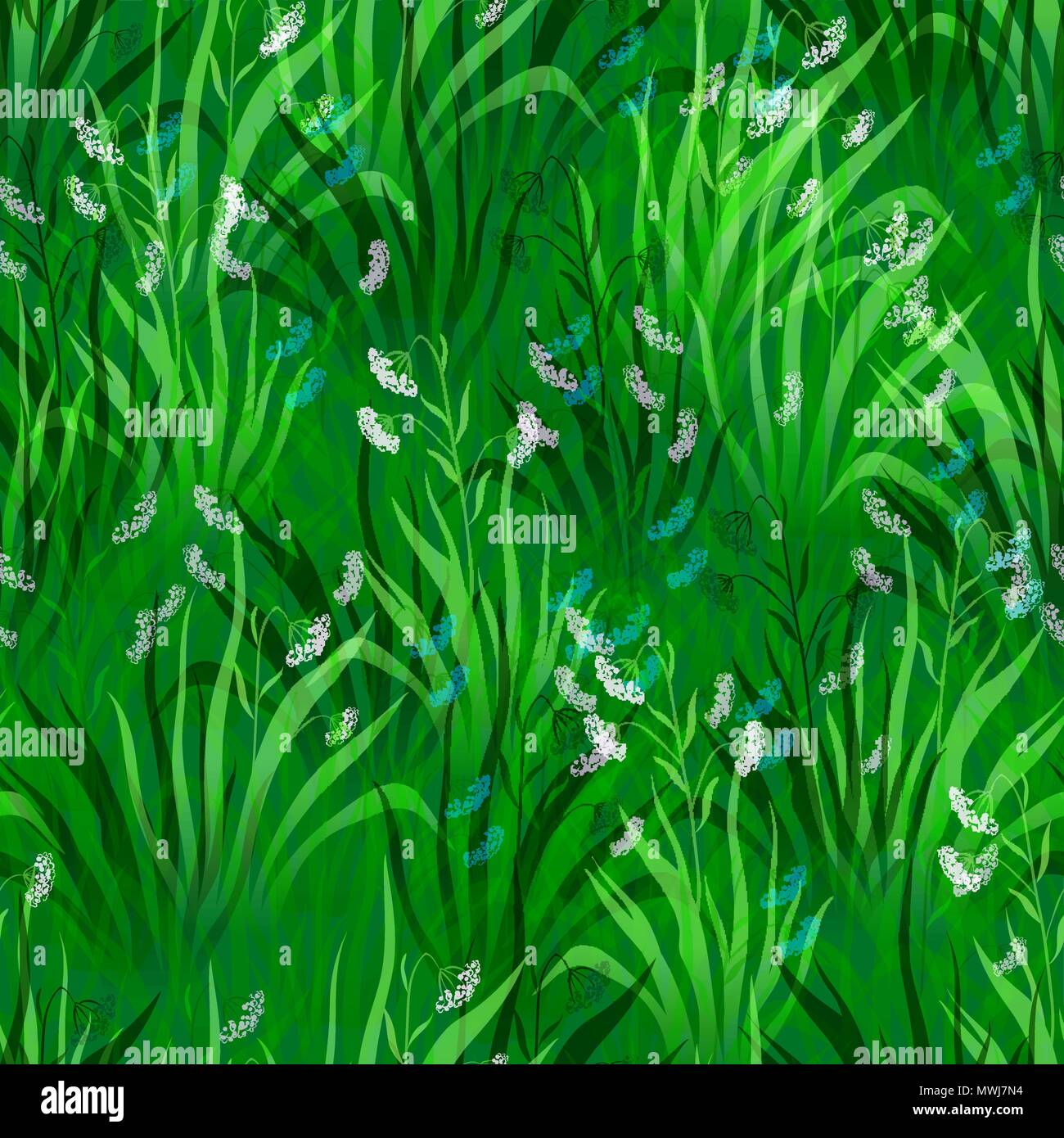 Flowers and Grass, Seamless Stock Vector Image & Art - Alamy