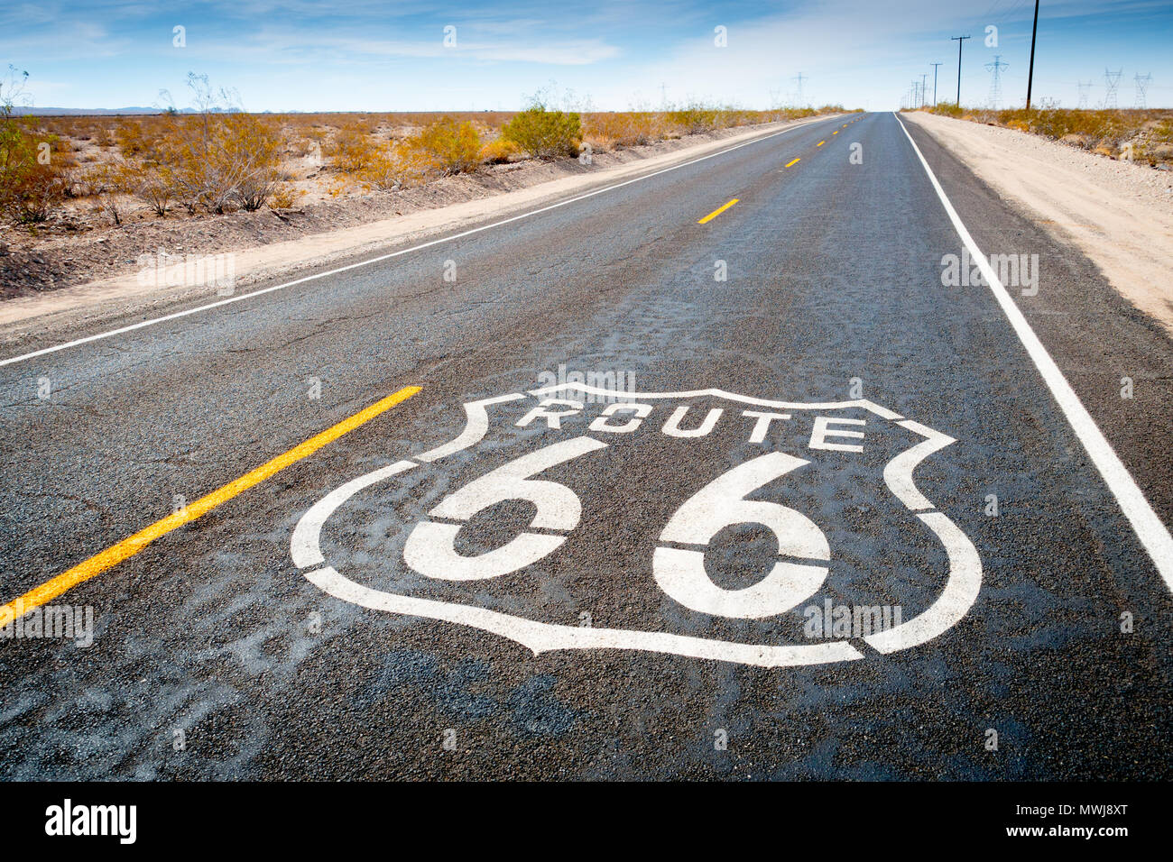 Route 66 road sign near Daggett, California, USA Stock Photo - Alamy