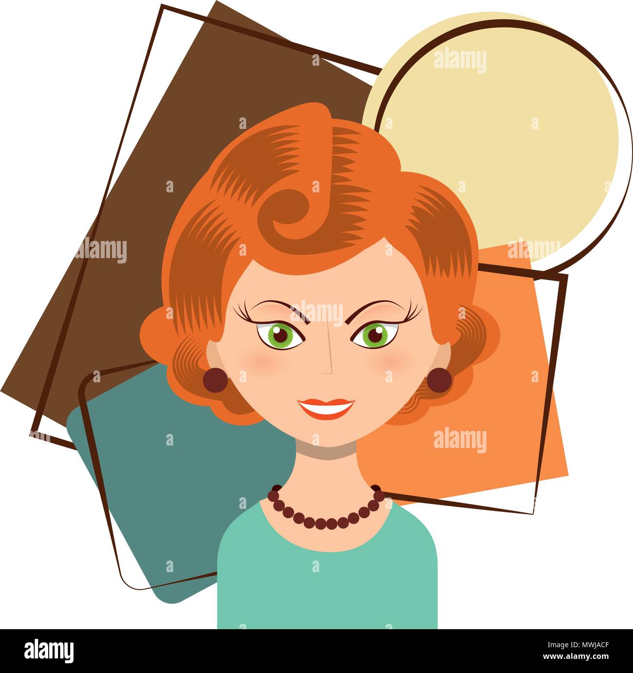 retro woman character icon vector illustration design Stock Vector ...