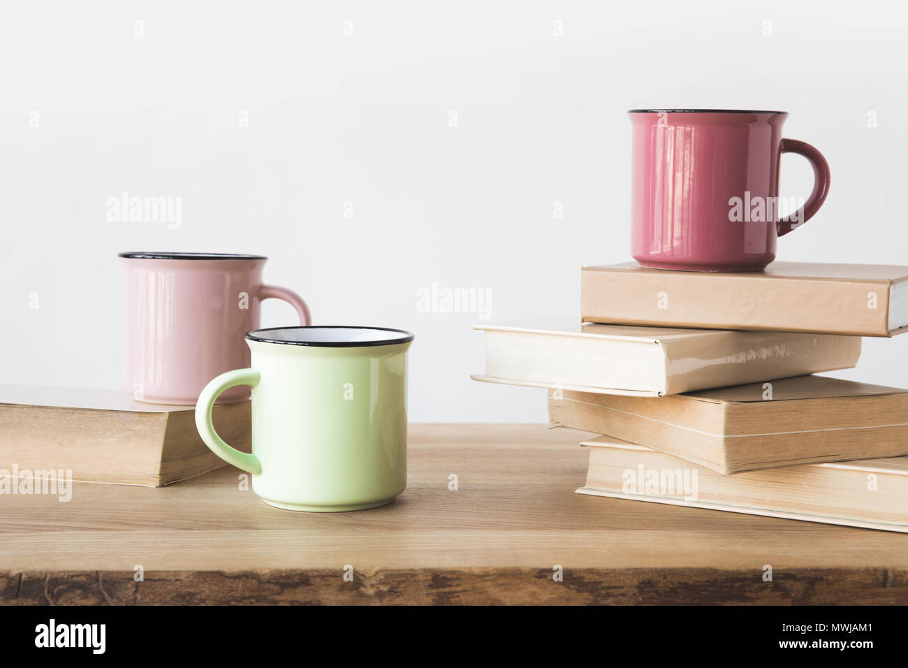 Three white cups hi-res stock photography and images - Alamy