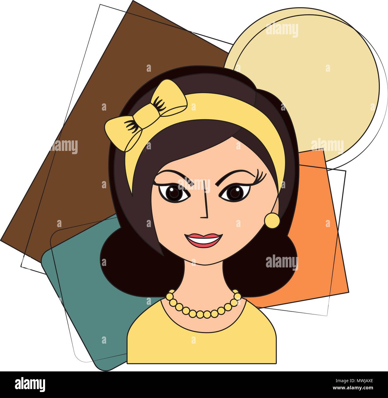 retro woman character icon vector illustration design Stock Vector ...