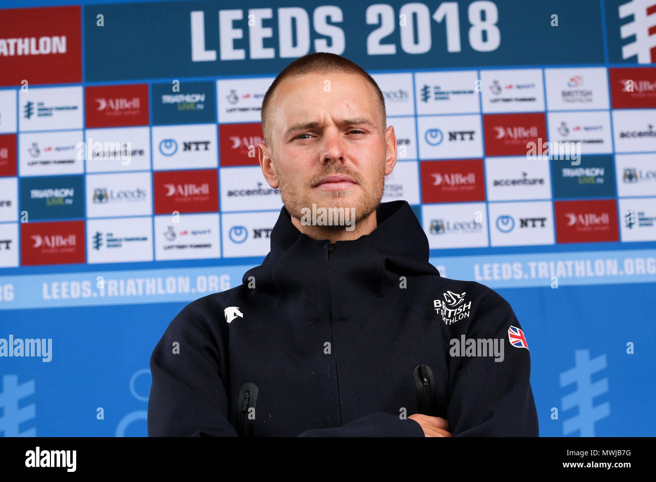 Tom bishop during the photocall at the brownlee centre hi-res stock ...