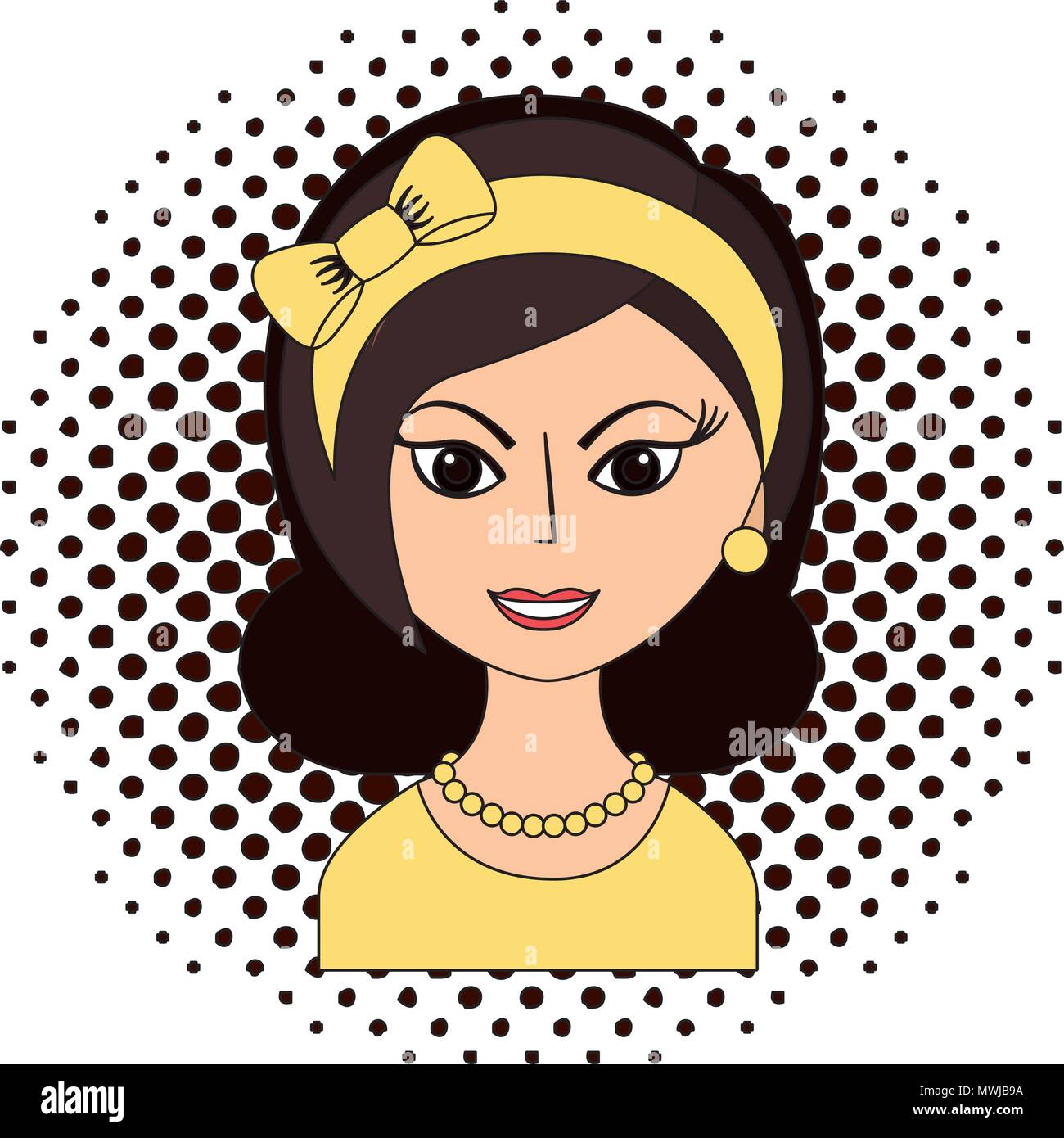 retro woman character icon vector illustration design Stock Vector ...