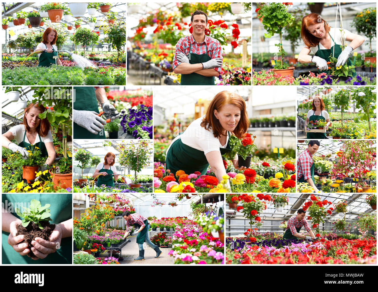 Female florist in uniform hi-res stock photography and images - Alamy